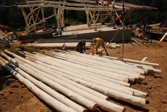 UNDERHILL HOUSE WHOLE TREE TIMBER RAFTERS HIT THE SKY – Digging in the ...